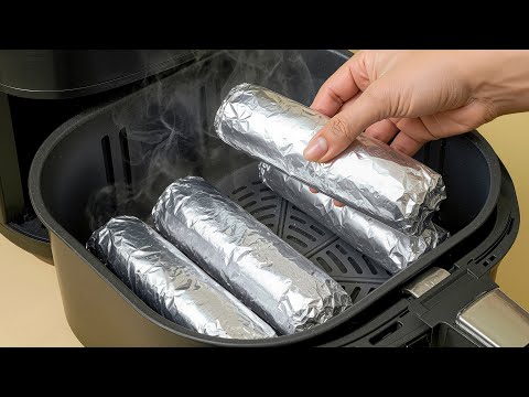 TAVUK göğsünü alüminyum folyoya sardım ve fritöze attım! Şimdiye kadarki en kolay akşam yemeğim!