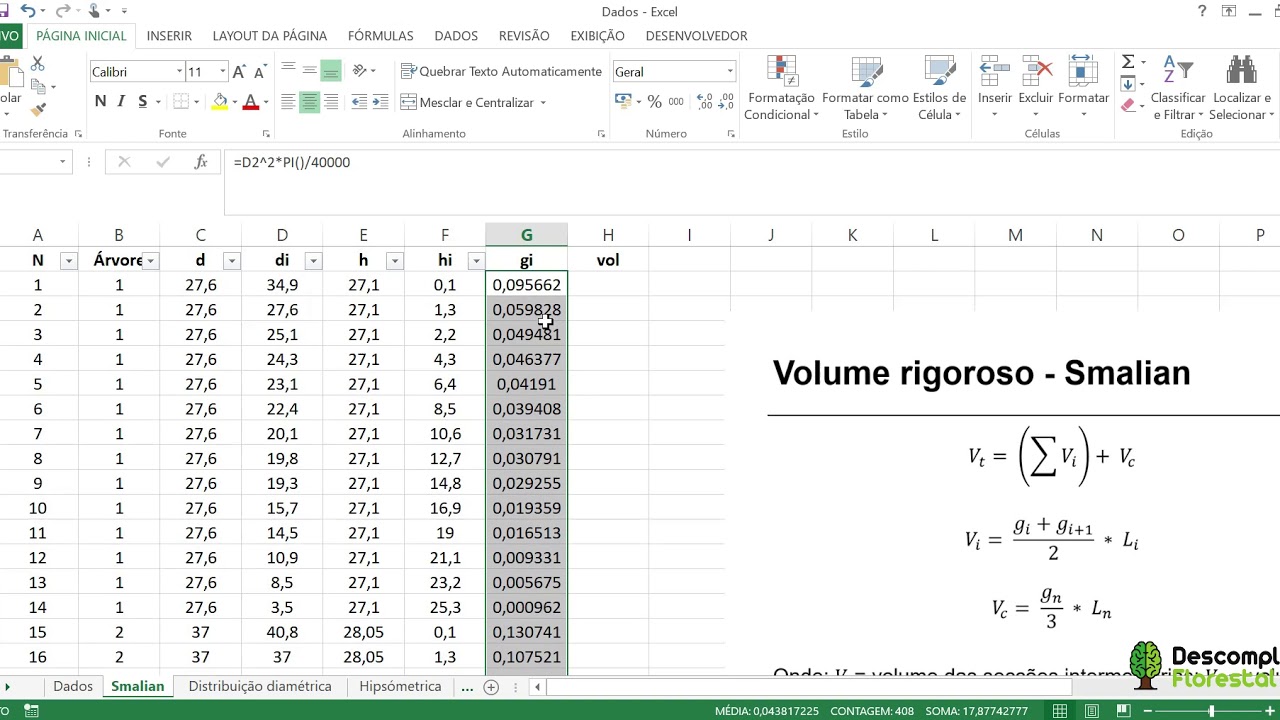 #2: Volume rigoroso de árvores pelo método de Smalian - YouTube