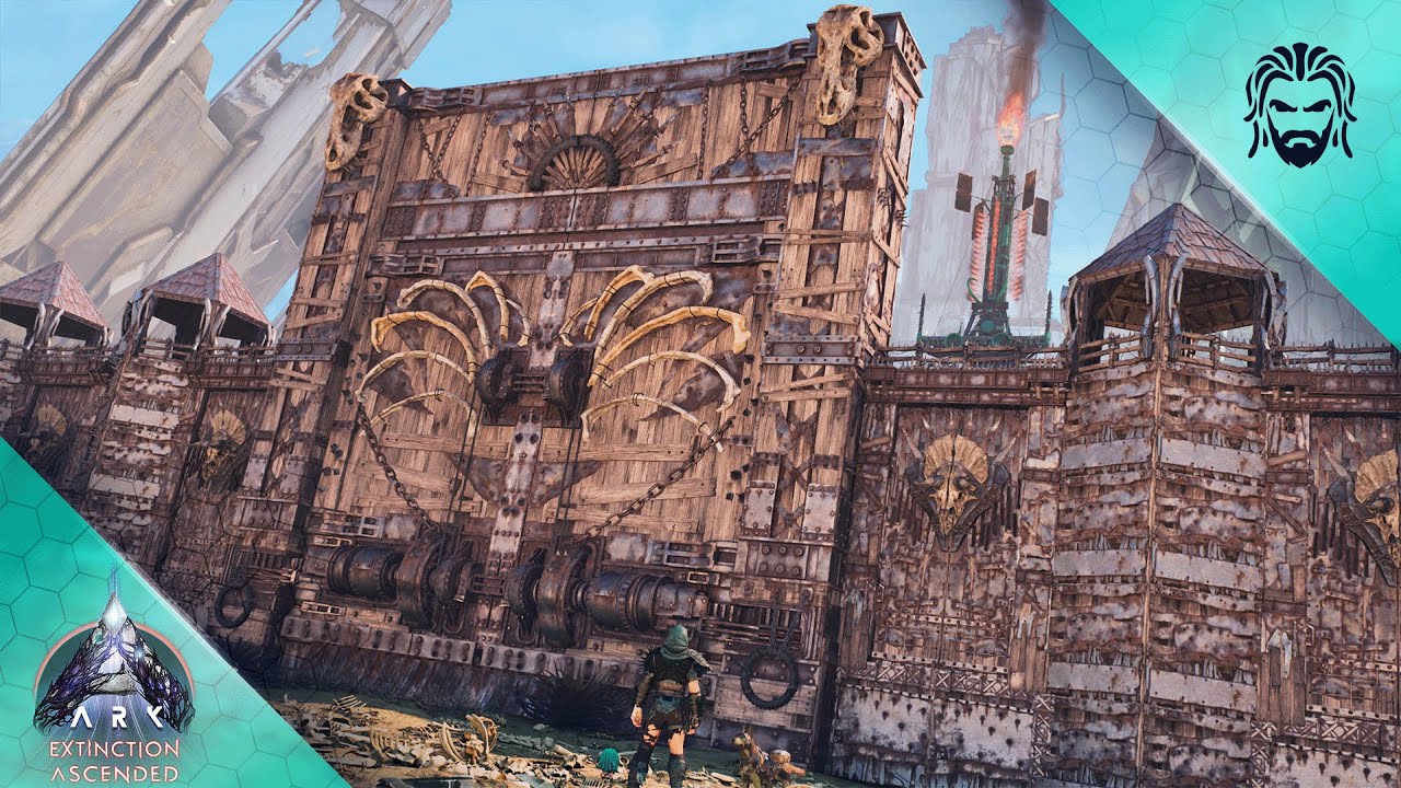 I Built a Gigantic Wasteland Defensive Wall | ARK Extinction [E23 ...
