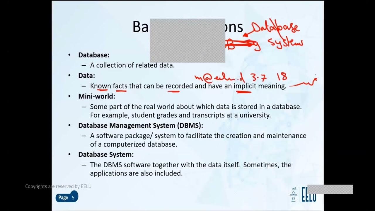 Introduction to Database Systems L2 - Lec1 ( Dr. Mayar Attia ) - YouTube