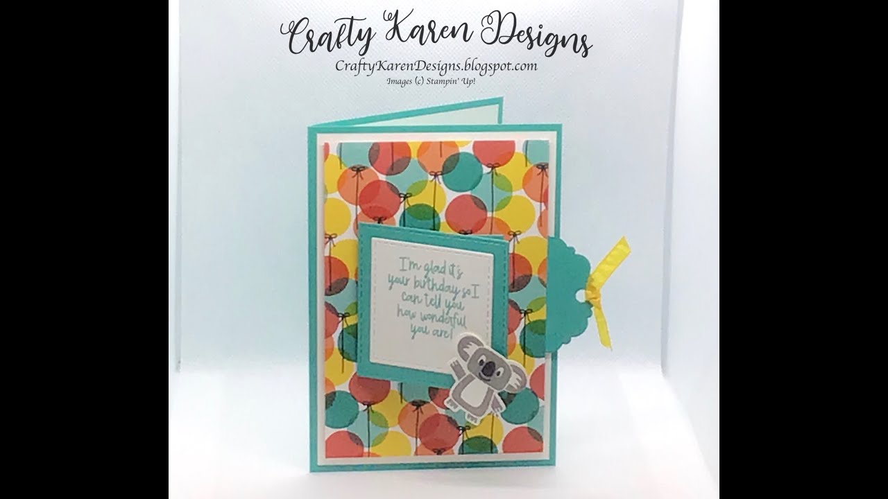Fun Fold Friday #14 Pull Tab Flip Card Using Birthday Bonanza - YouTube