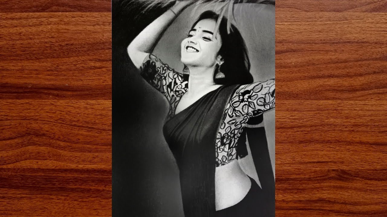 Actress Deepthi Sunaina | Full Drawing | Avinash Art Creations - YouTube