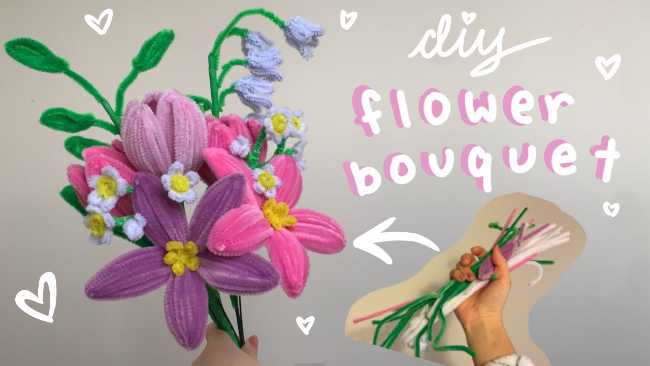 How to make a DIY FLOWER BOUQUET ~ cute tiktok gift idea! - YouTube
