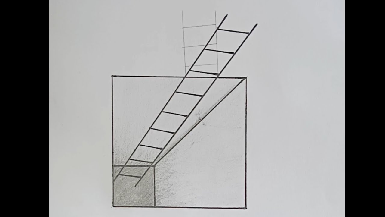 How to draw 3d ladder drawing||3d illusion drowning - YouTube