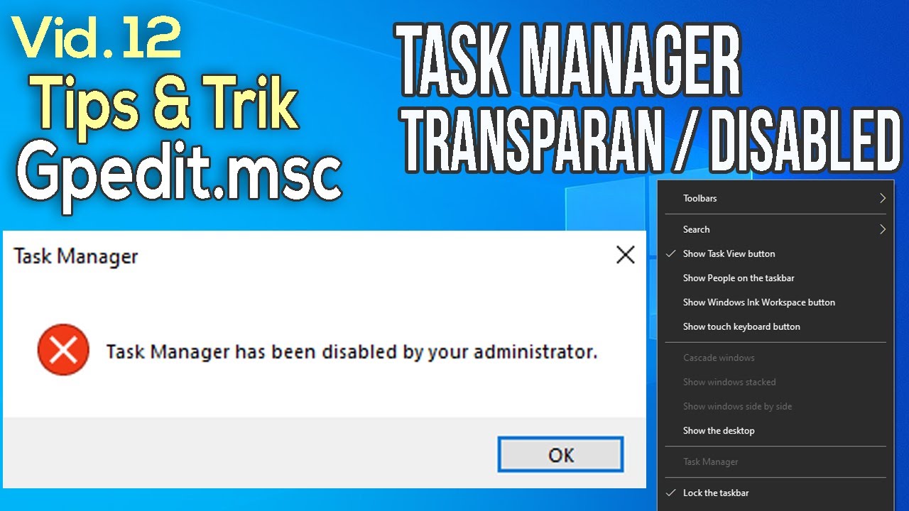Cara Mengatasi Task Manager Has Been disabled by your Administrator ...