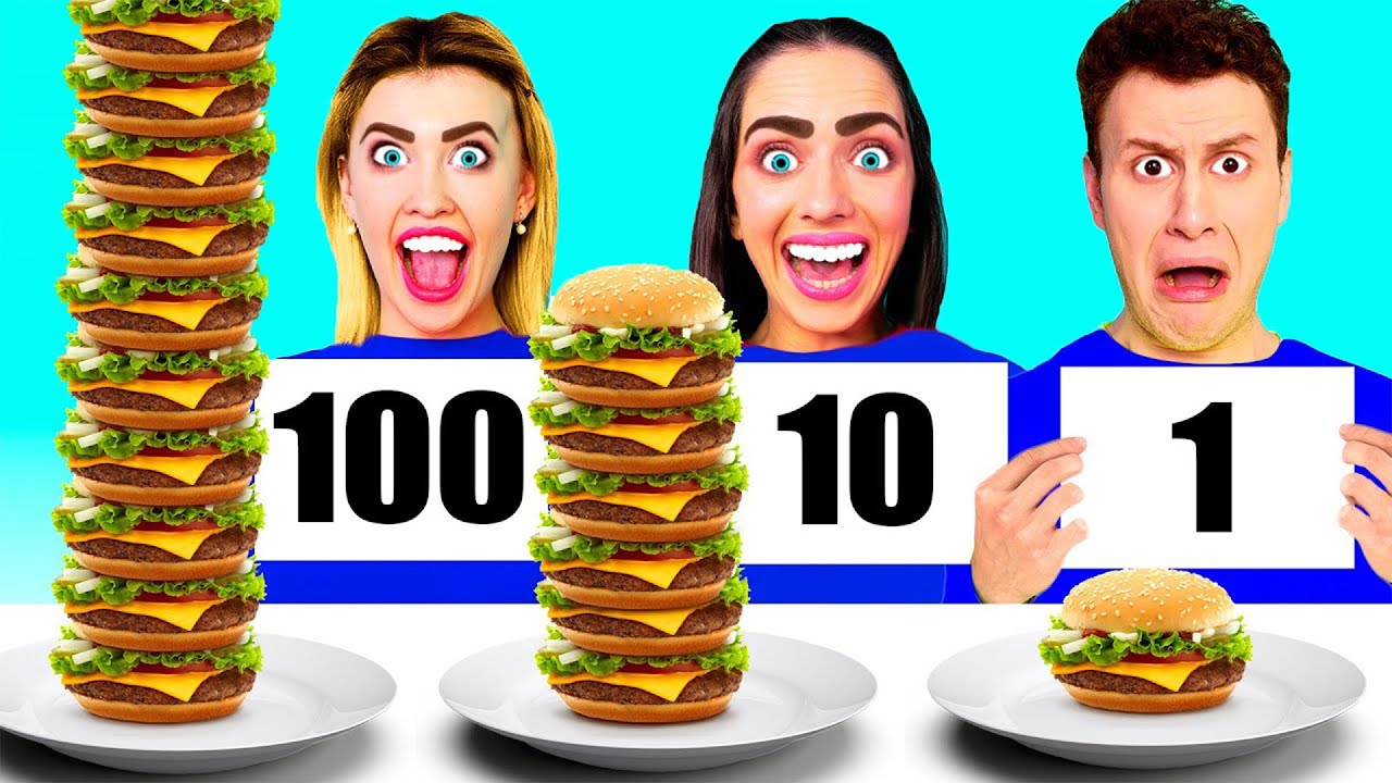 100 Layers of Food Challenge | Edible Battle by Ideas4Fun Challenge ...