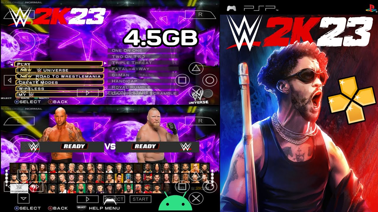 WWE 2K23 Version 4.0 PSP Game For PPSSPP Emulator On Android Mobile ...