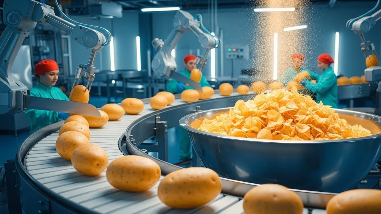 Inside the WORLD’S BIGGEST Potato Chip Factory: How Whole Potatoes ...