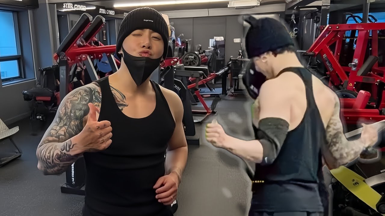 Jungkook Surprises Fans with New Gym Visuals | Workout with BTS's V ...