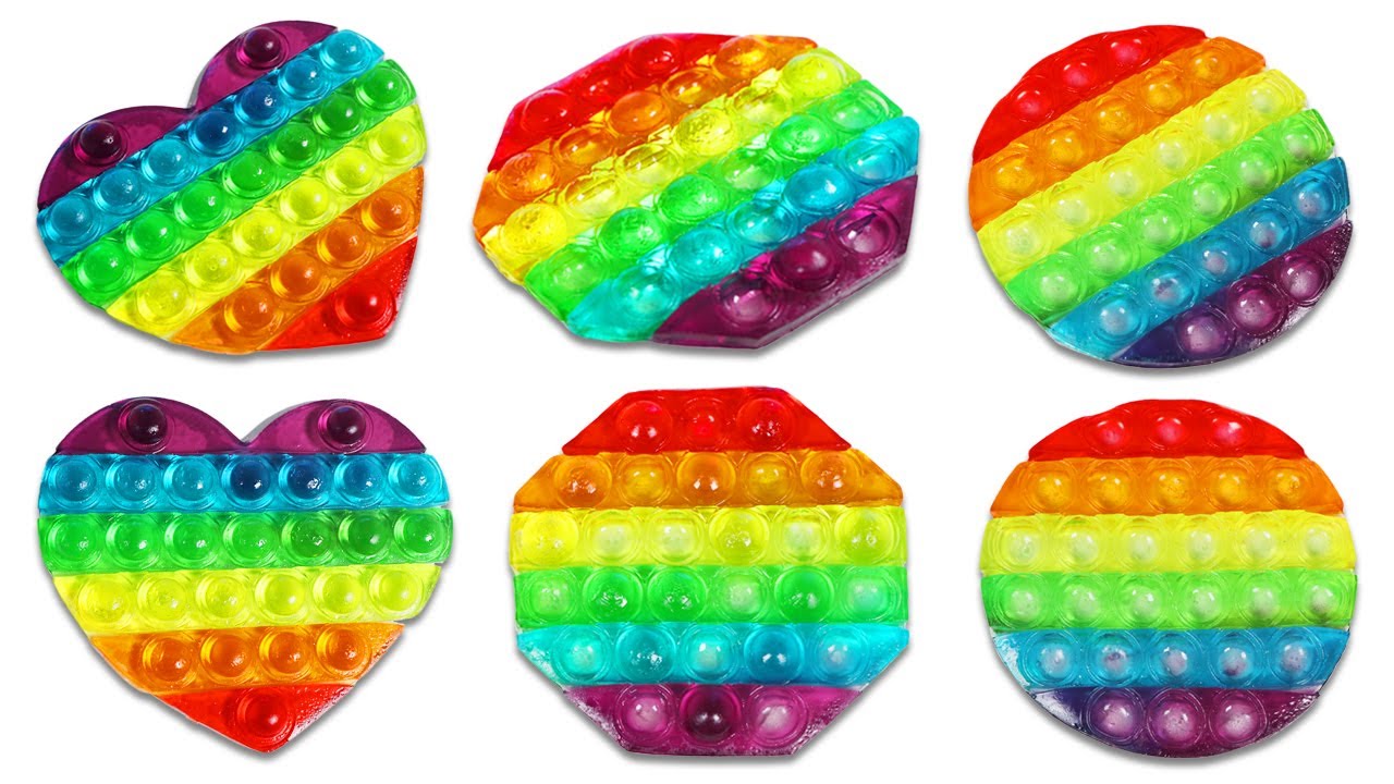How to Make Satisfying Rainbow Gummy Pop Its! - YouTube