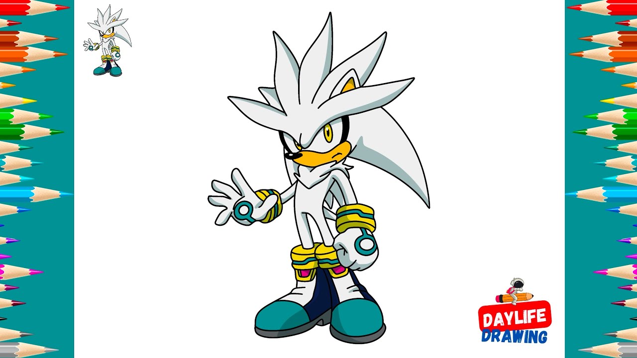 How to Draw Silver the Hedgehog | Sonic Character Drawing Tutorial ...