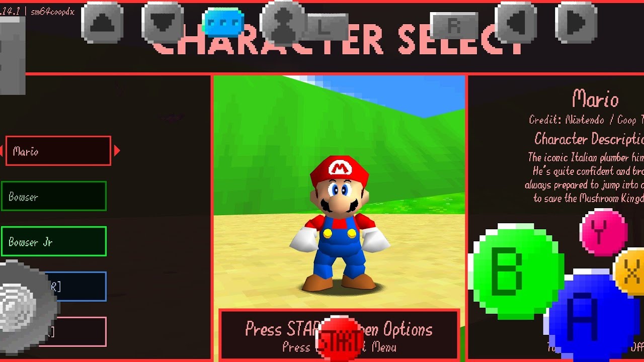 Sm64ex Coop como instalar character select a versão que funciona - YouTube