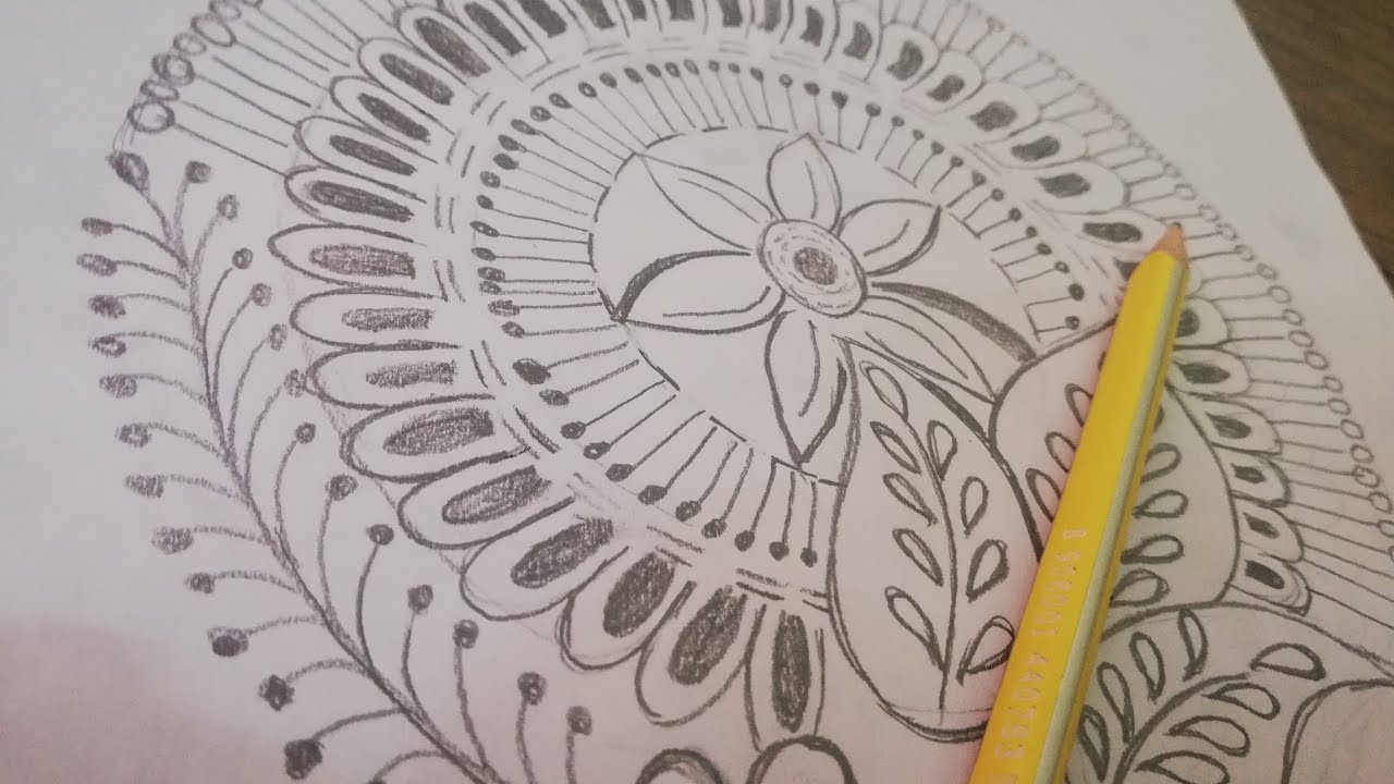 How To Draw Embroidery Design Using Pencil | Easy Embroidery Design For ...