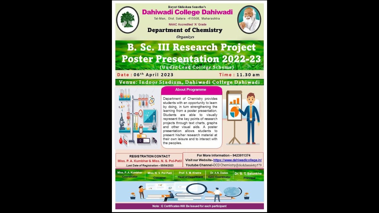 B. Sc. III Research Project Poster Presentation 2022-23 Date 6 April ...
