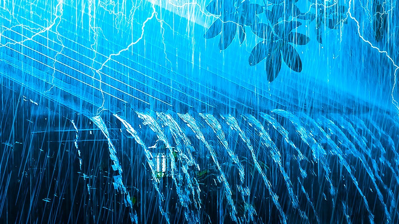 Overcome Stress for Restful Sleep with Pounding Rain & Intense Thunder ...