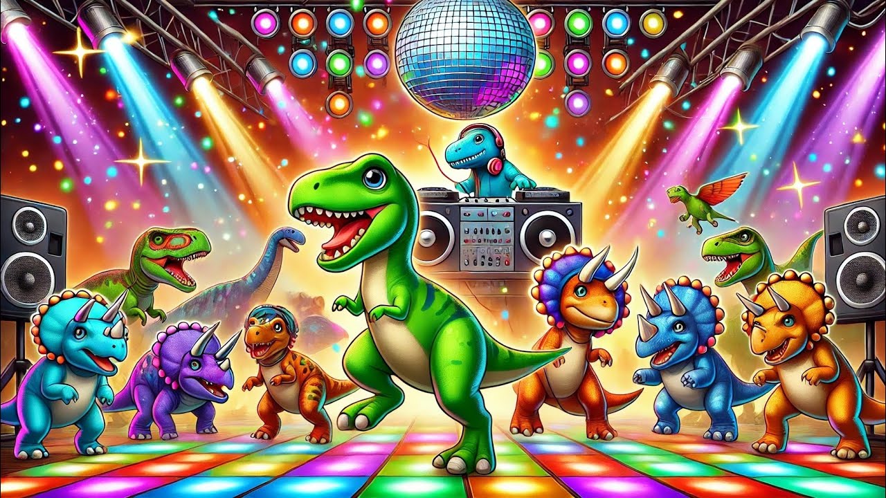 The Ultimate Dinosaur Dance Party!""T-Rex Takes the Dance Floor! 🦖🔥 ...