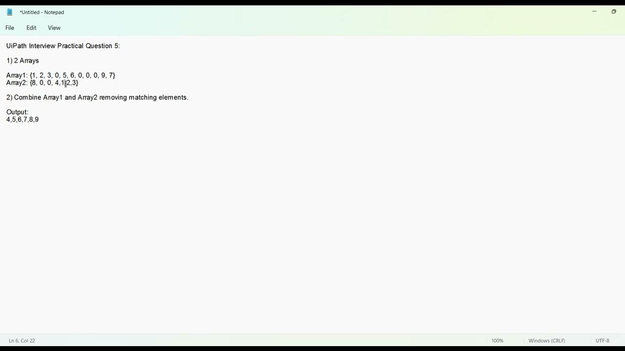 UiPath Practical Series Question 5: Combine Array elements and remove matching ones - YouTube