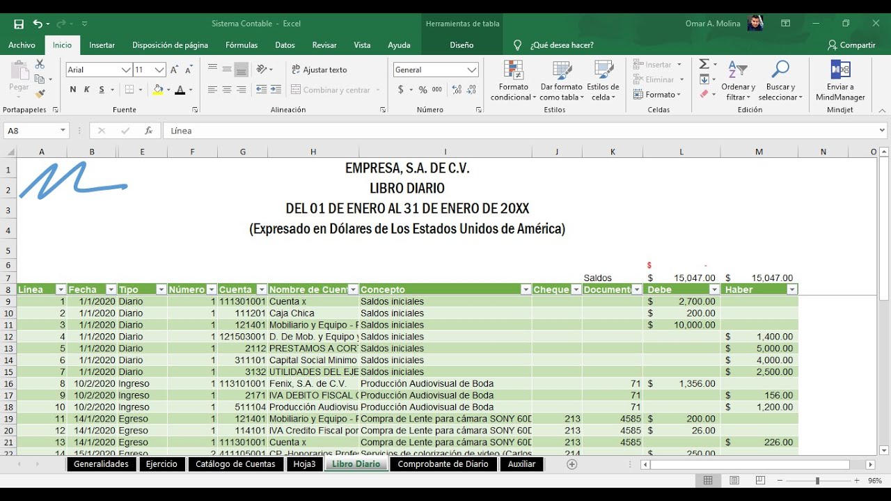 Sistema Contable en Excel Parte I - YouTube