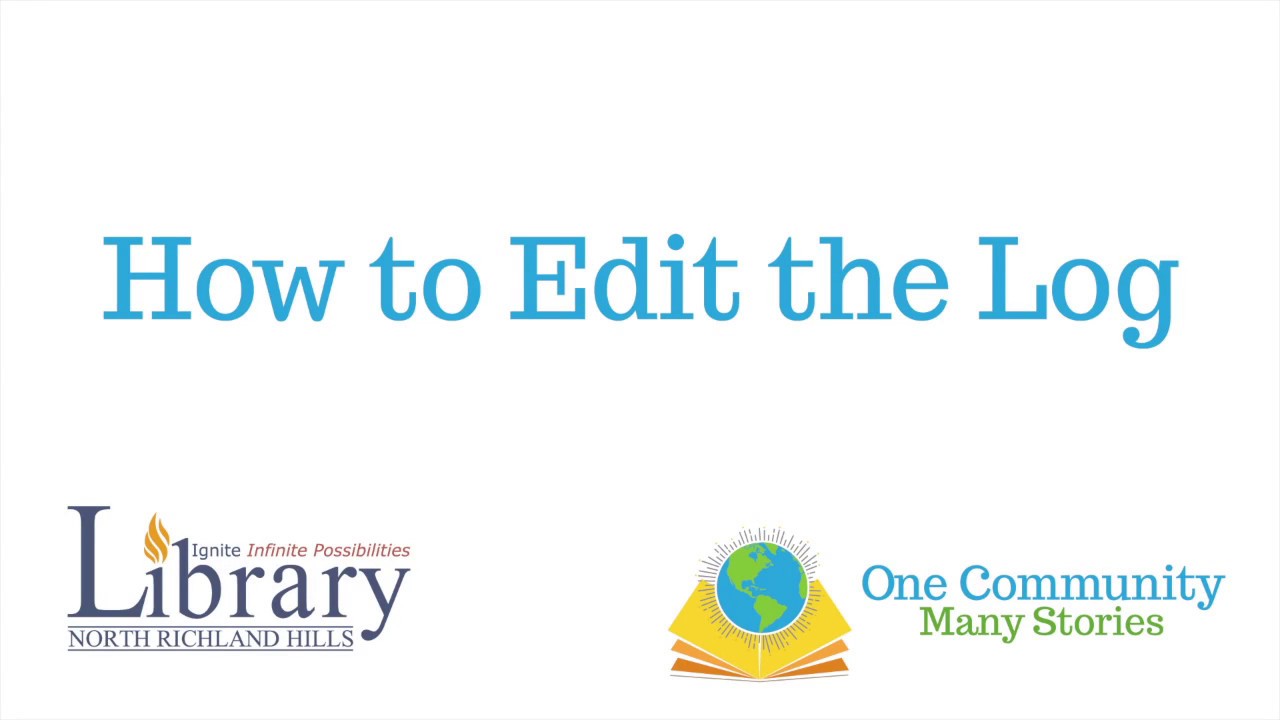 How to Edit the Log - YouTube