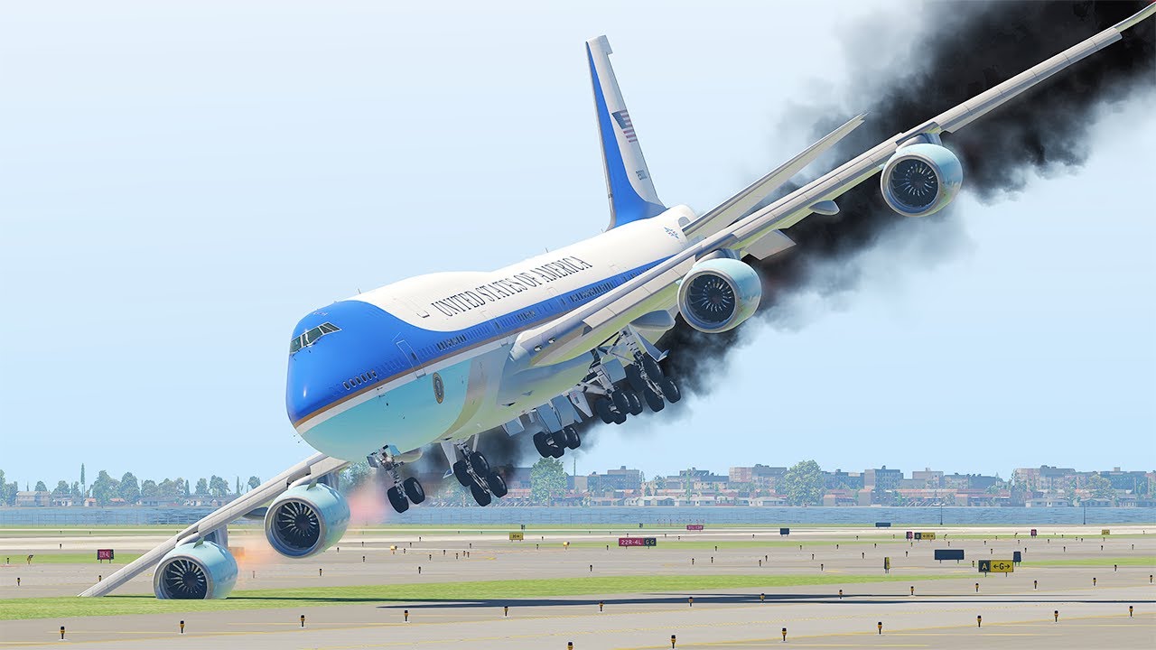 President Trump's Boeing VC-25 (747) Emergency Landing Attempt [XP11 ...