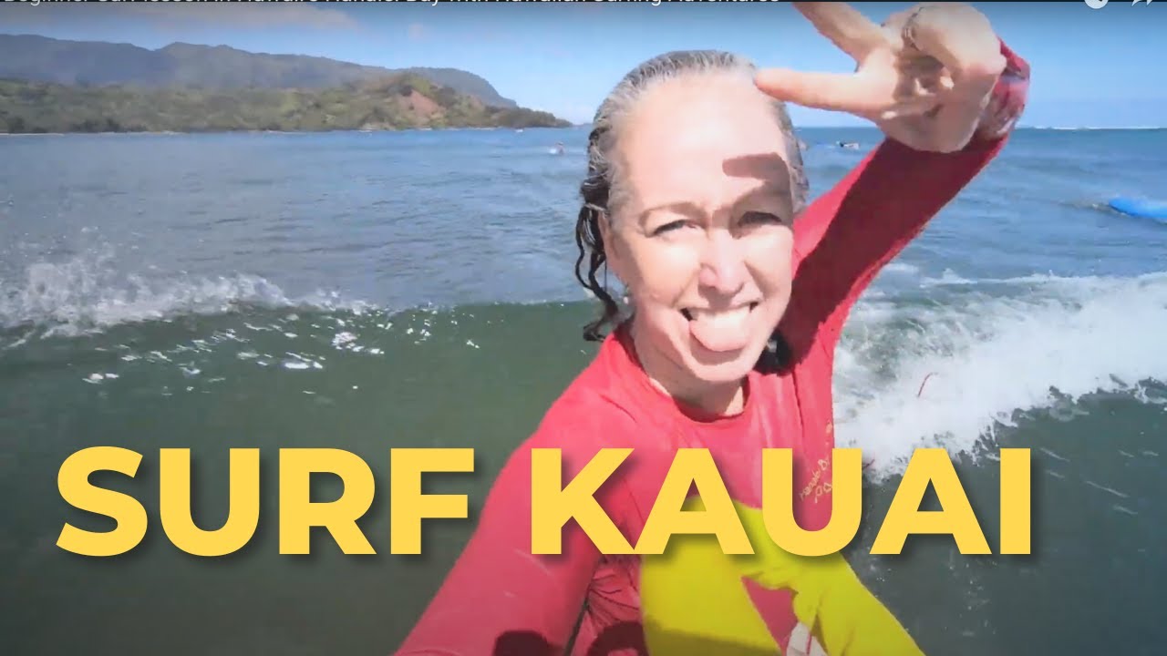Beginner Surf lesson in Hawaii's Hanalei Bay with Hawaiian Surfing ...