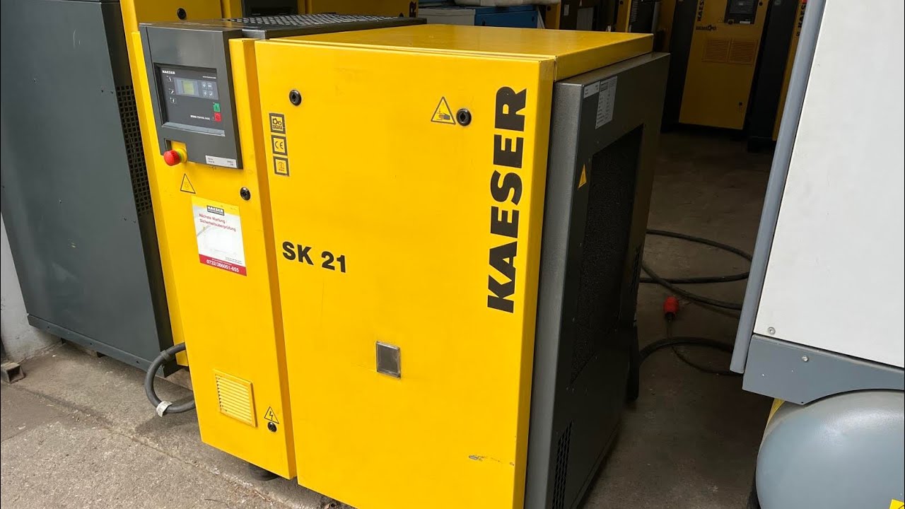 Kaeser SK 21 screw compressor - YouTube