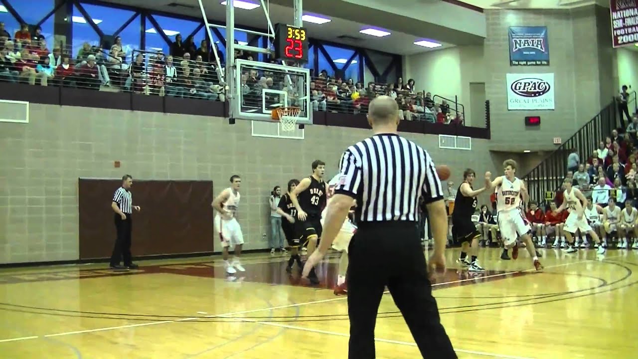 NWC Red Raiders Men's Basketball vs Dordt Jon Kramer block of Cliff ...