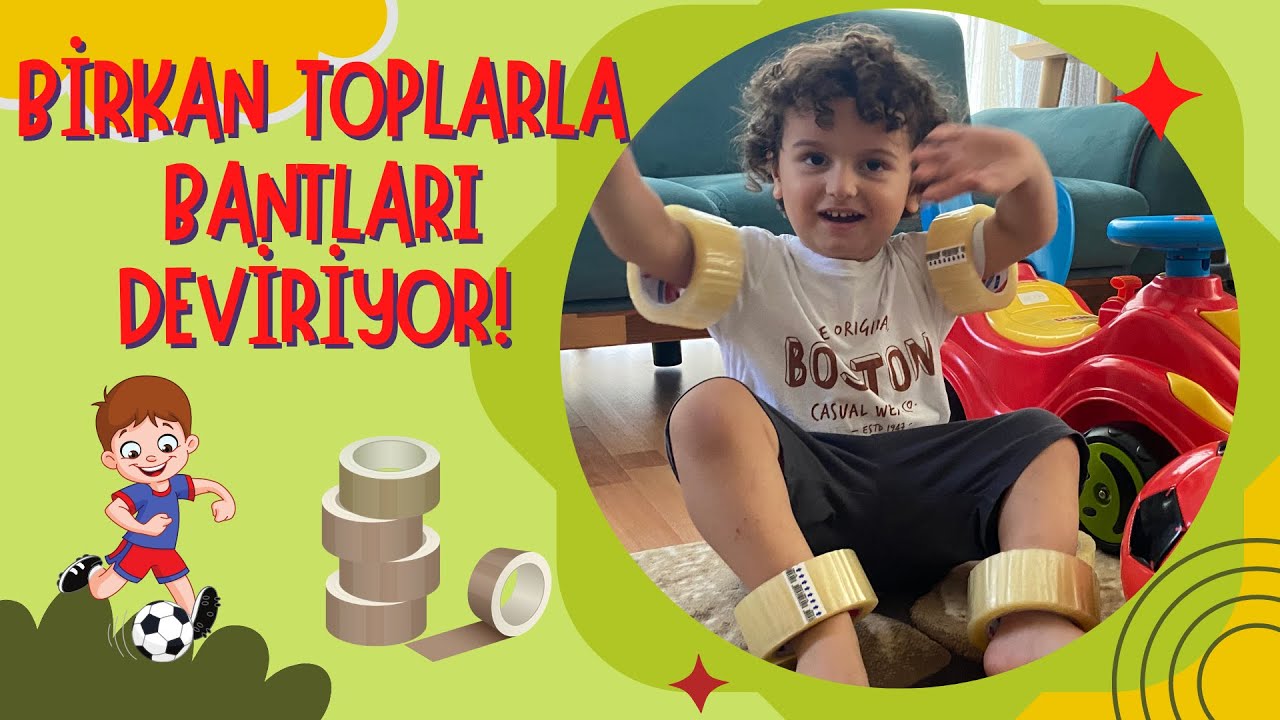 Toplar ve koli bantlarıyla eğlenceli oyunlar. Fun games with balls and ...