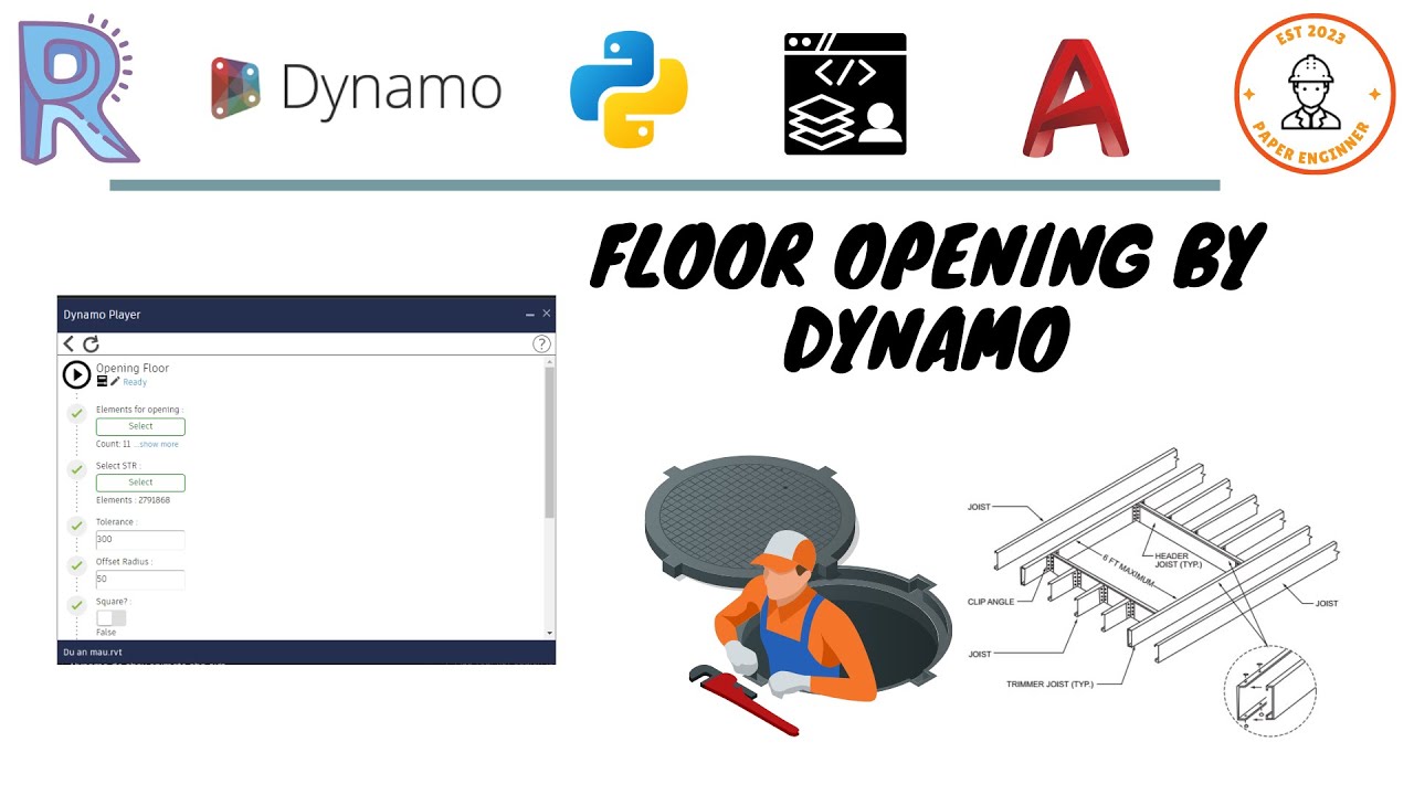 Tạo lỗ mở sàn trong Revit bằng Dynamo | Create Floor Opening in Revit by Dynamo | Kỹ sư giấy ...