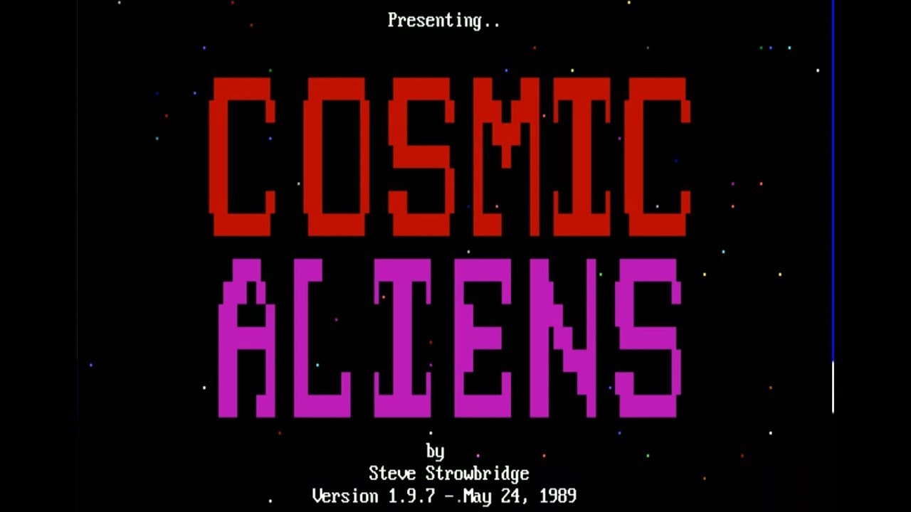 Cosmic Aliens 1.9.7 - PC DOS game by ogStevieStrow from 1988 - YouTube
