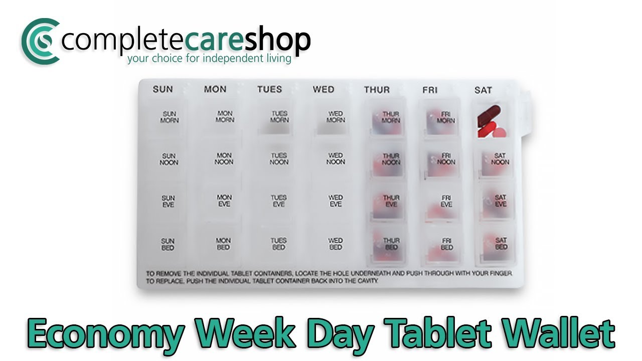 Economy Weekly Tablet Organiser - Taking Your Medication Just Got ...
