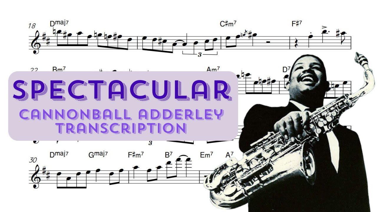 "Spectacular" - Cannonball Adderley Alto Sax Transcription - YouTube
