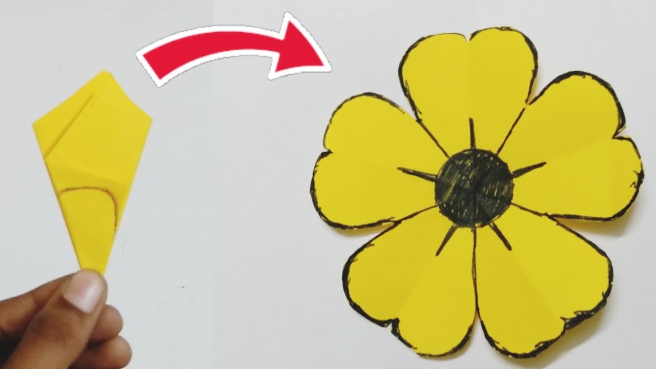 paper craft easy flower.. pspb crafts .. - YouTube