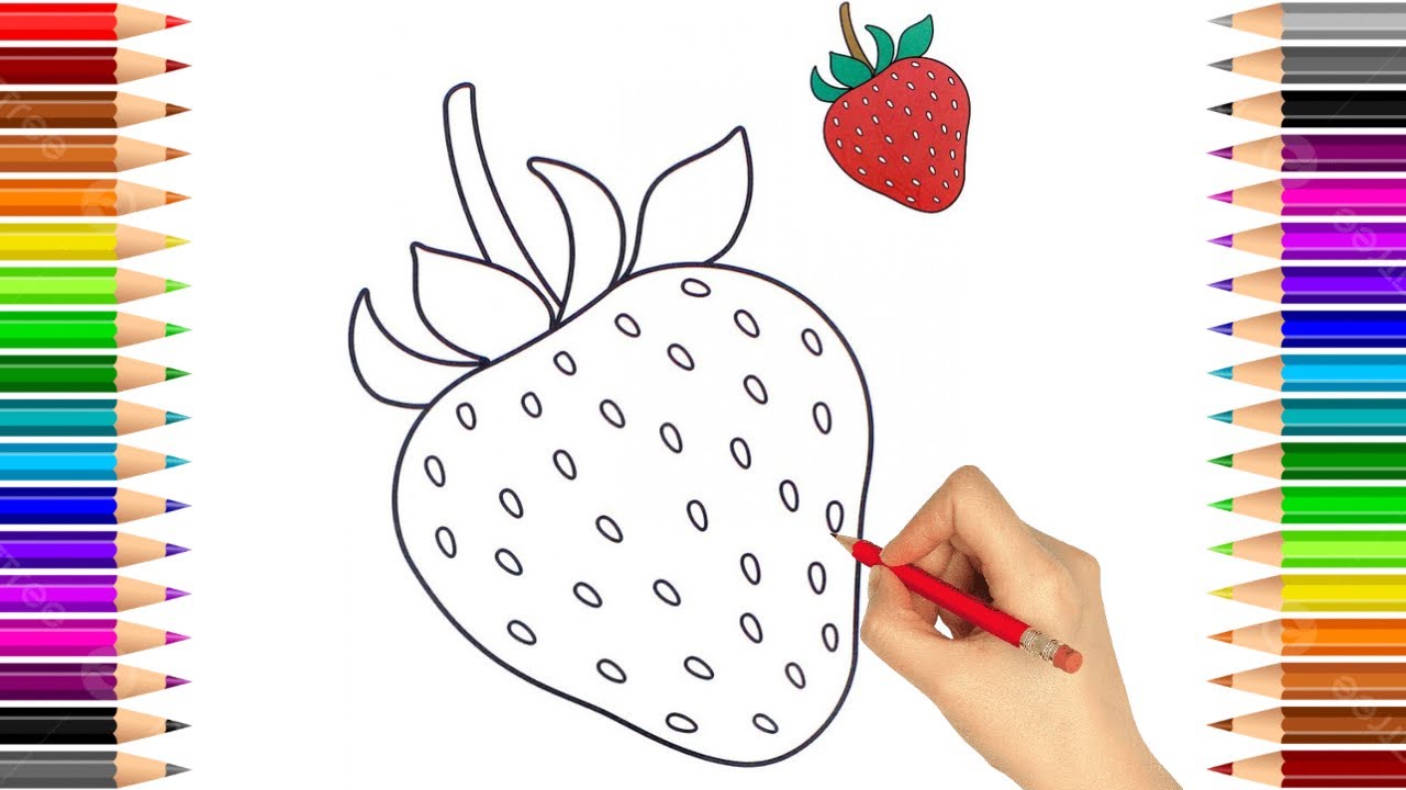 How to Draw Strawberry 🍓 Easy Step by Step. Drawing Strawberry for ...