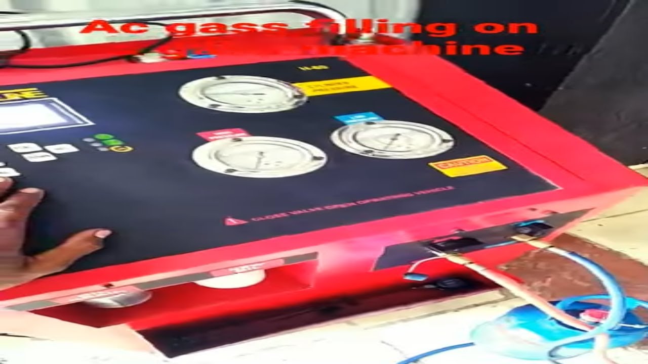 ac gass filling on ac gass machine#shorts - YouTube