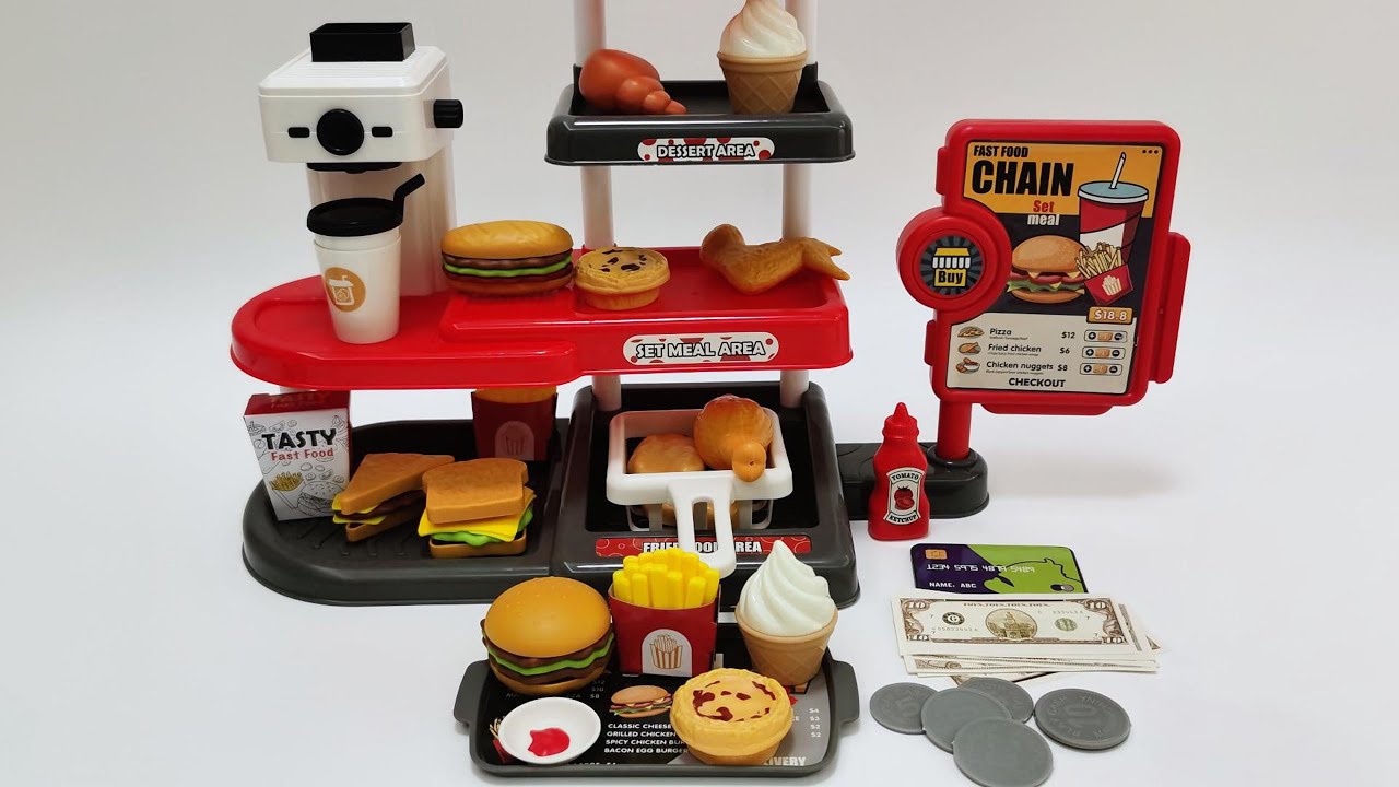 [🎁toy asmr🎁] Fast Food Playset ASMR Satisfying with Unboxing Review ...