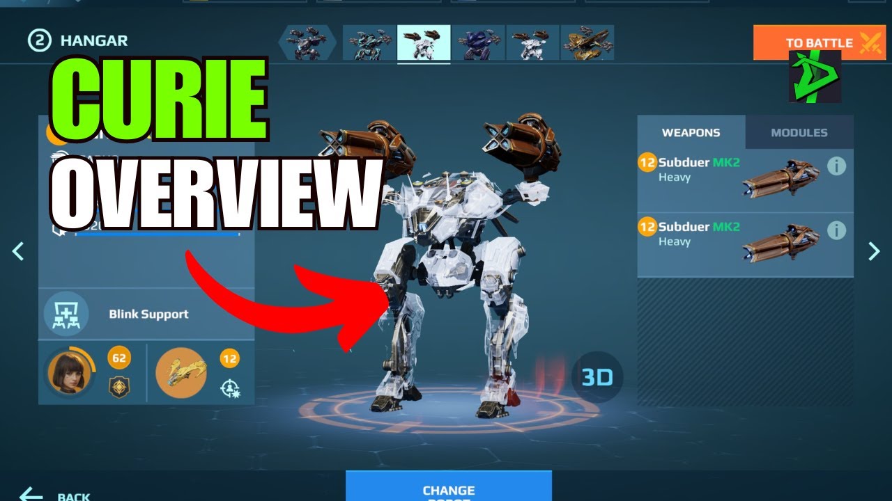 New Curie Subduer Overview War Robots - YouTube