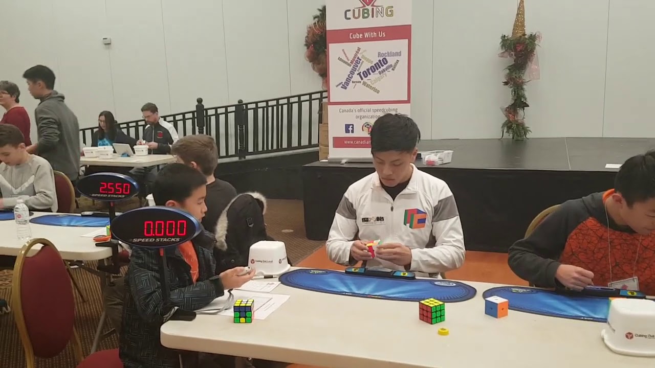 Bill wang, Canada's best speedcuber, competing in 2x2 - YouTube