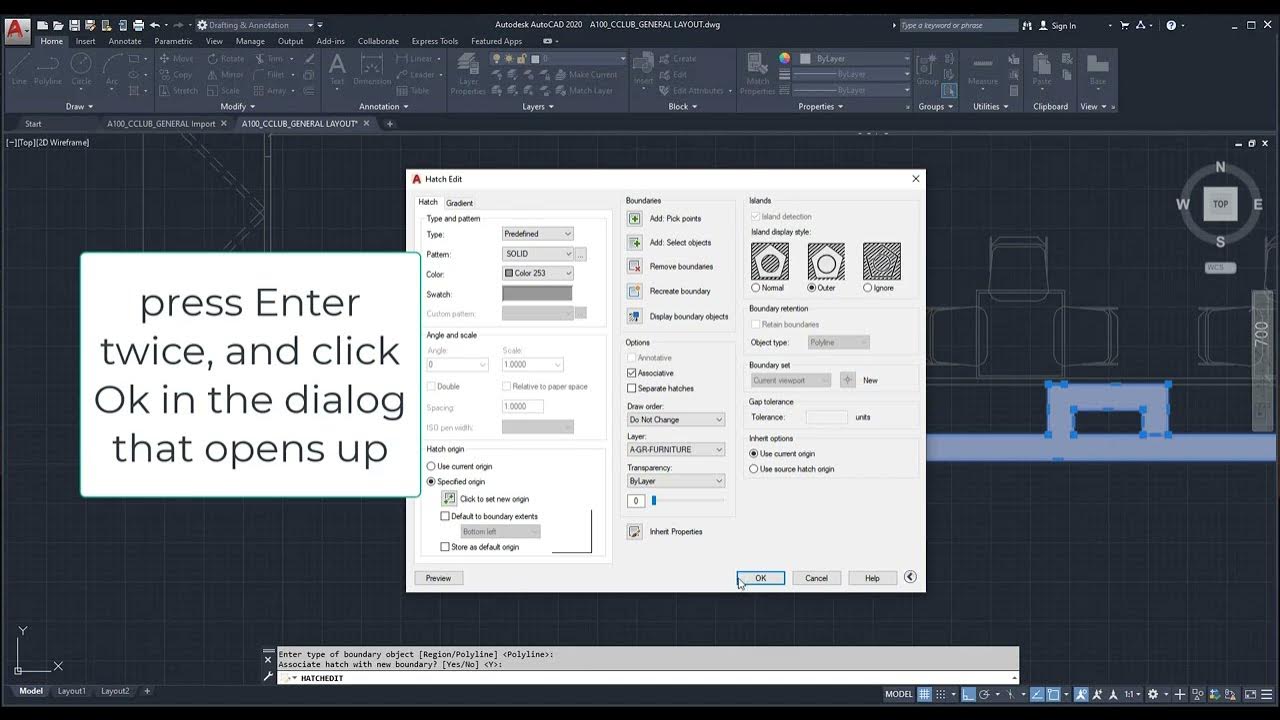 AutoCad - Recreate Missing Hatch Boundaries - YouTube