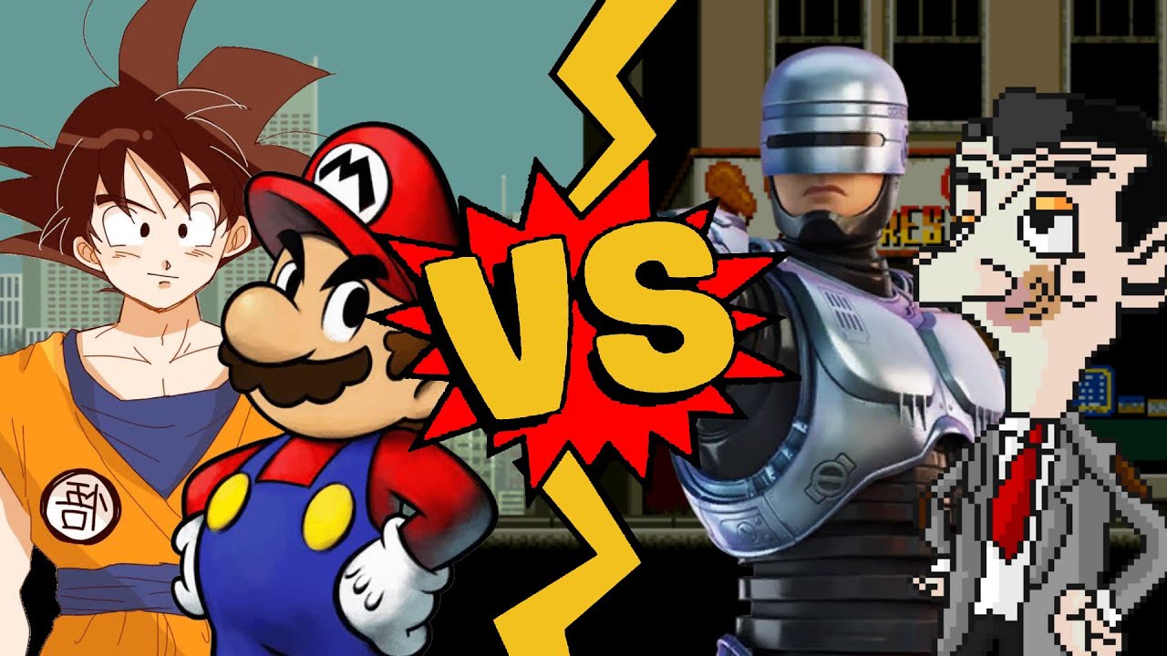 M.U.G.E.N Battles | Mario/Goku vs RoboCop/Mr. Bean - YouTube