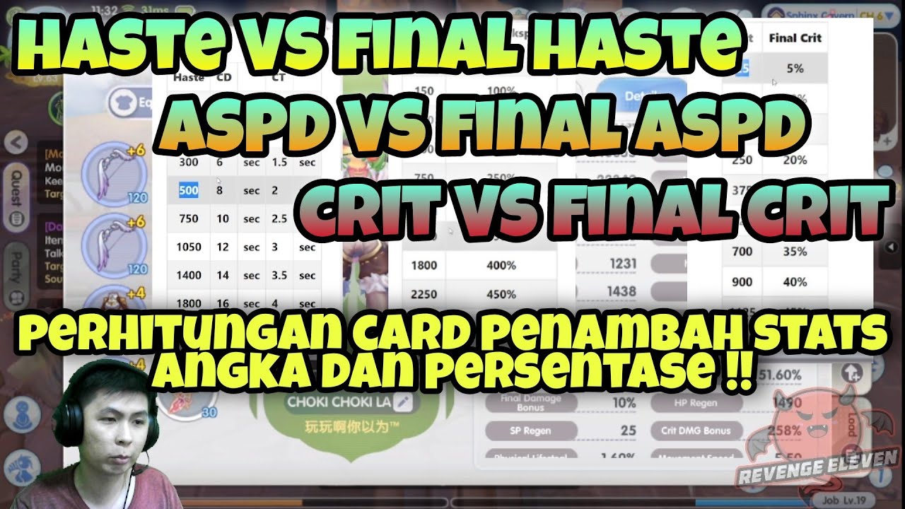 ASPD VS FINAL ASPD, CRIT VS FINAL CRIT, HASTE VS FINAL HASTE - RAGNAROK ...