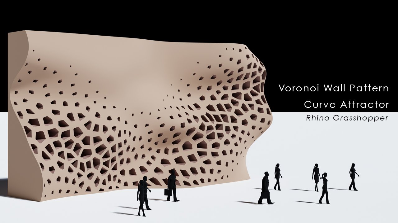 Voronoi Wall Pattern Curve Attractor Rhino Grasshopper Tutorial - YouTube