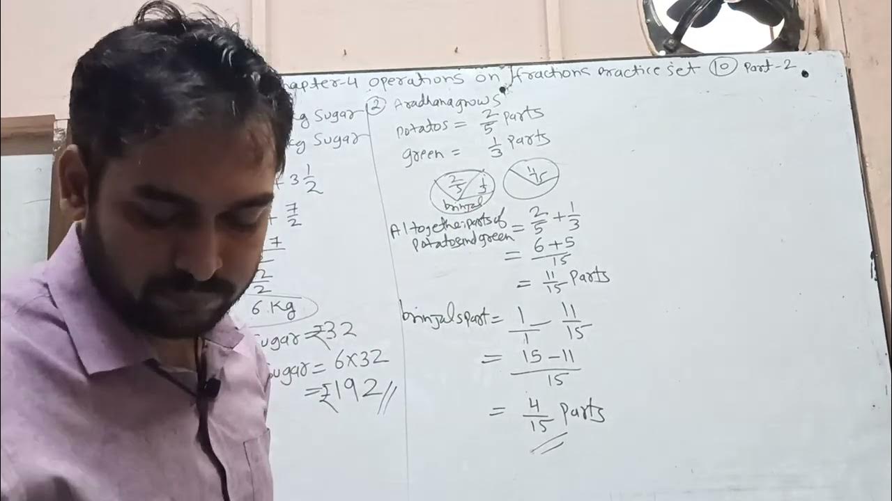 std 6 maths chapter 4 operations on fractions practice set 10 part 2 by sheshnath sir - YouTube