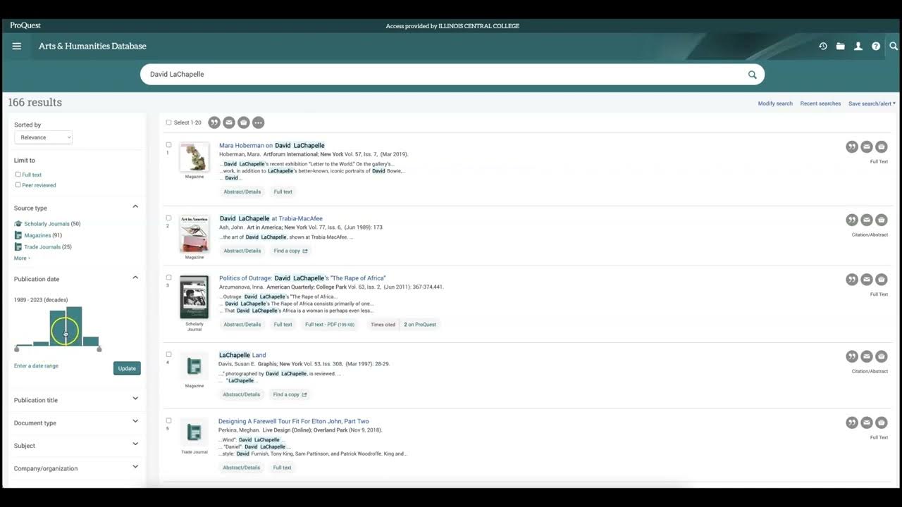 Using Arts and Humanities Database - YouTube