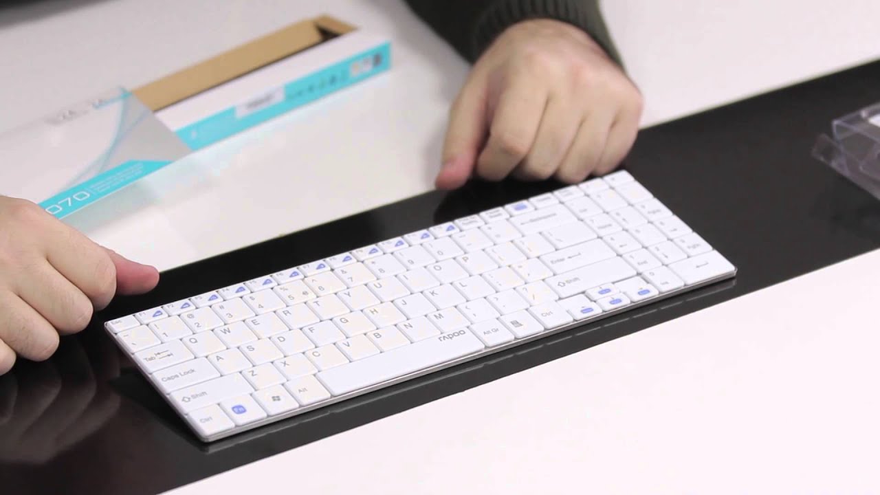 Unboxing RAPOO Wireless Ultra-Slim Keyboard E9070 (White) - YouTube