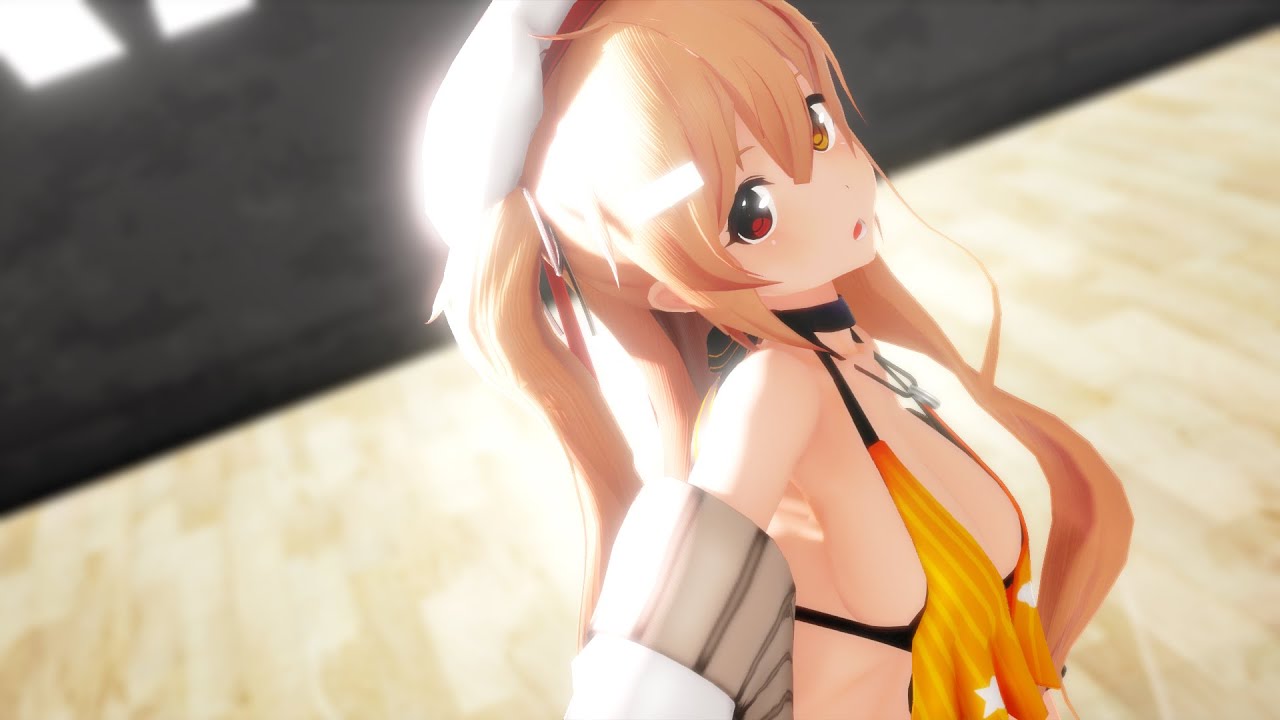 【MMD艦これ】村雨がおにうの水着に着替えたら ray-mmd.ver【[A]ddiction】 - YouTube
