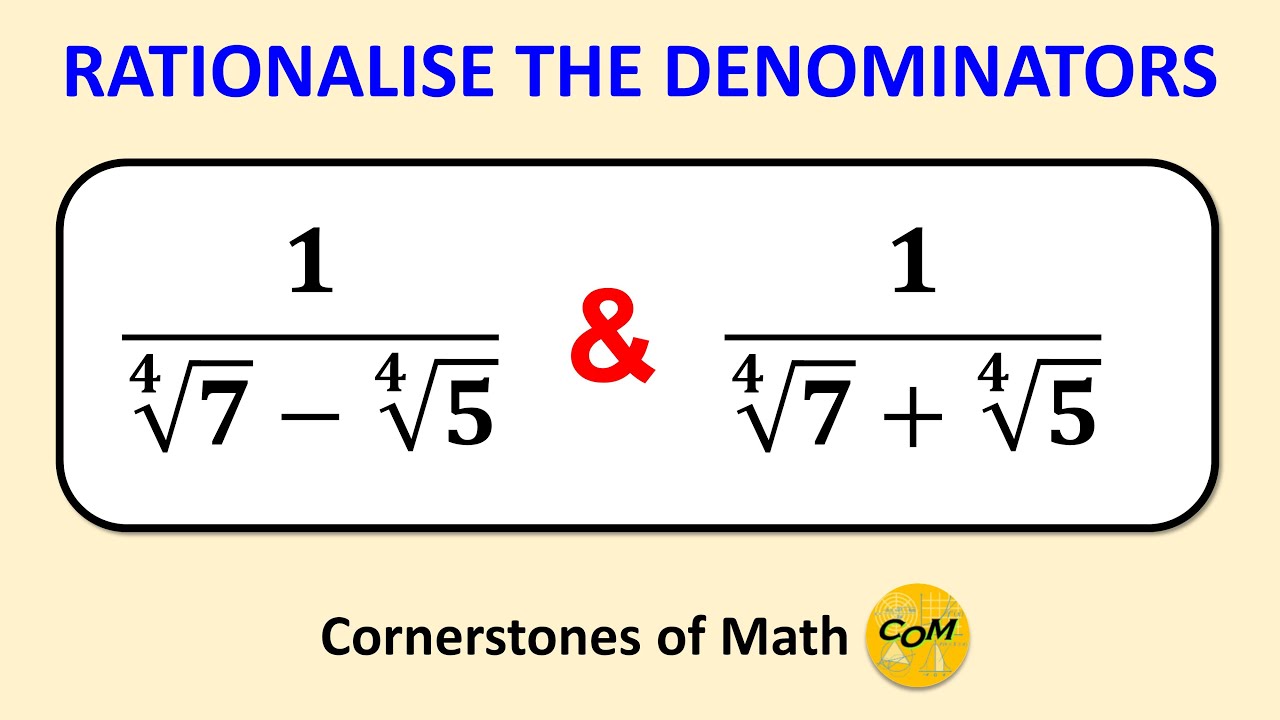 Rationalisation Problem With Fourth Roots - YouTube