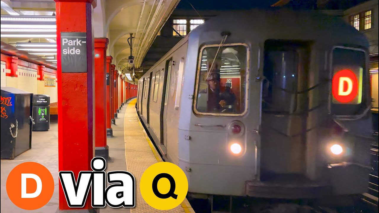 ⁴ᴷ⁶⁰ D Train Rerouted over the Q Line in Brooklyn - YouTube
