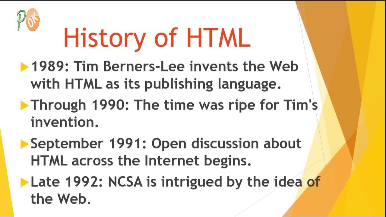History of HTML HTML HTML5 Tutorials part2 - TutorialsHacks OK - YouTube