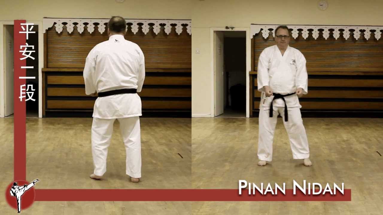 Pinan Nidan kata (Wado Ryu) — front and rear view - YouTube